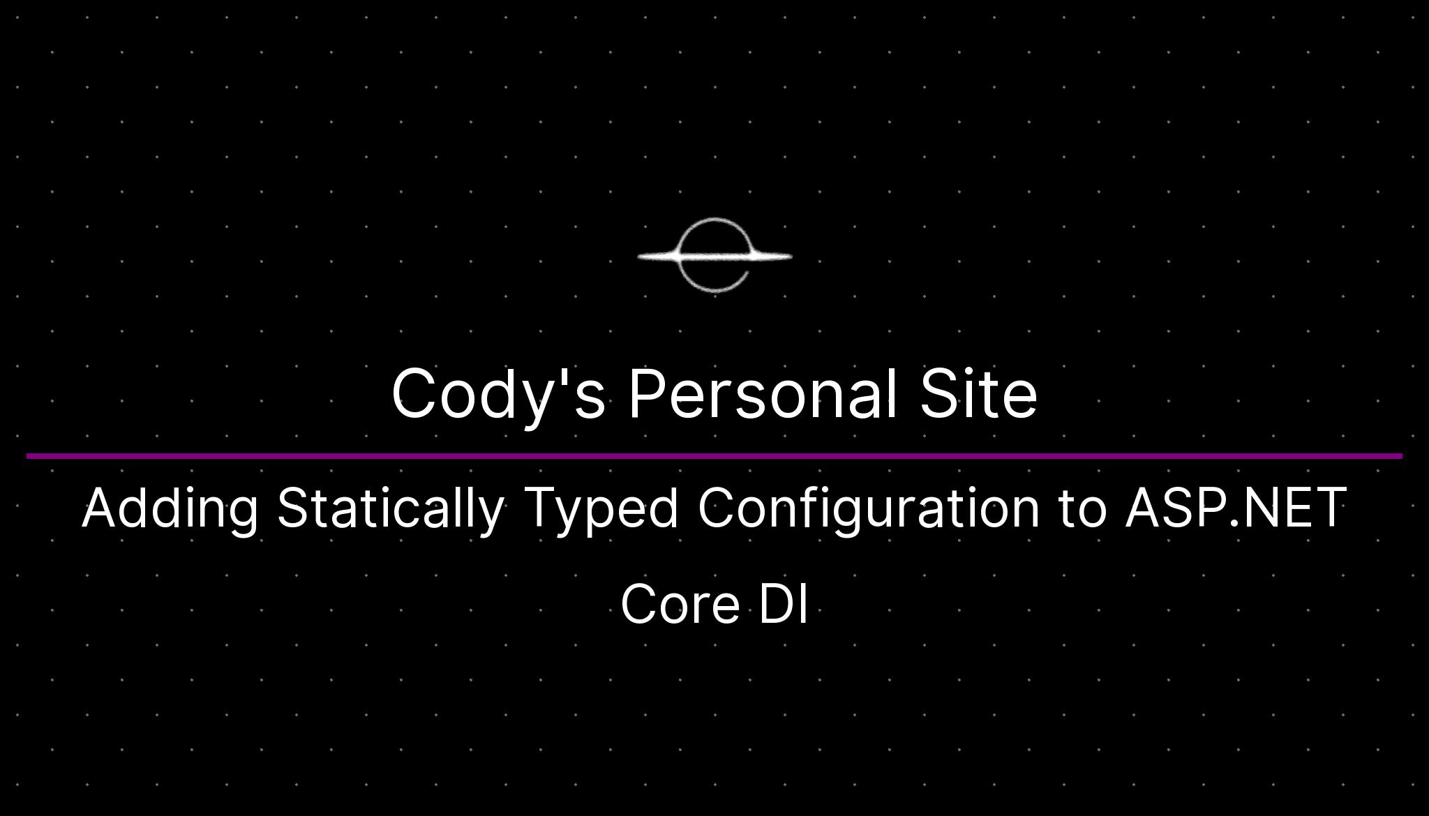 Adding Statically Typed Configuration To Asp Core Di Cody S
